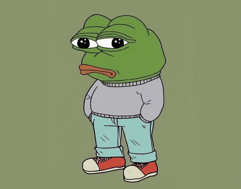 Make the chill guy as Pepe the Frog.