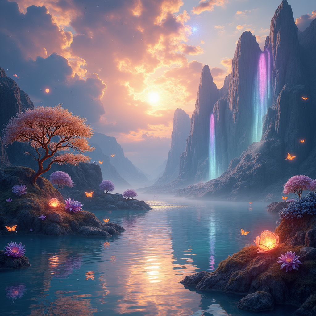 Ethereal Spectrum: A Dreamscape of Multicolored Wonder | Krea