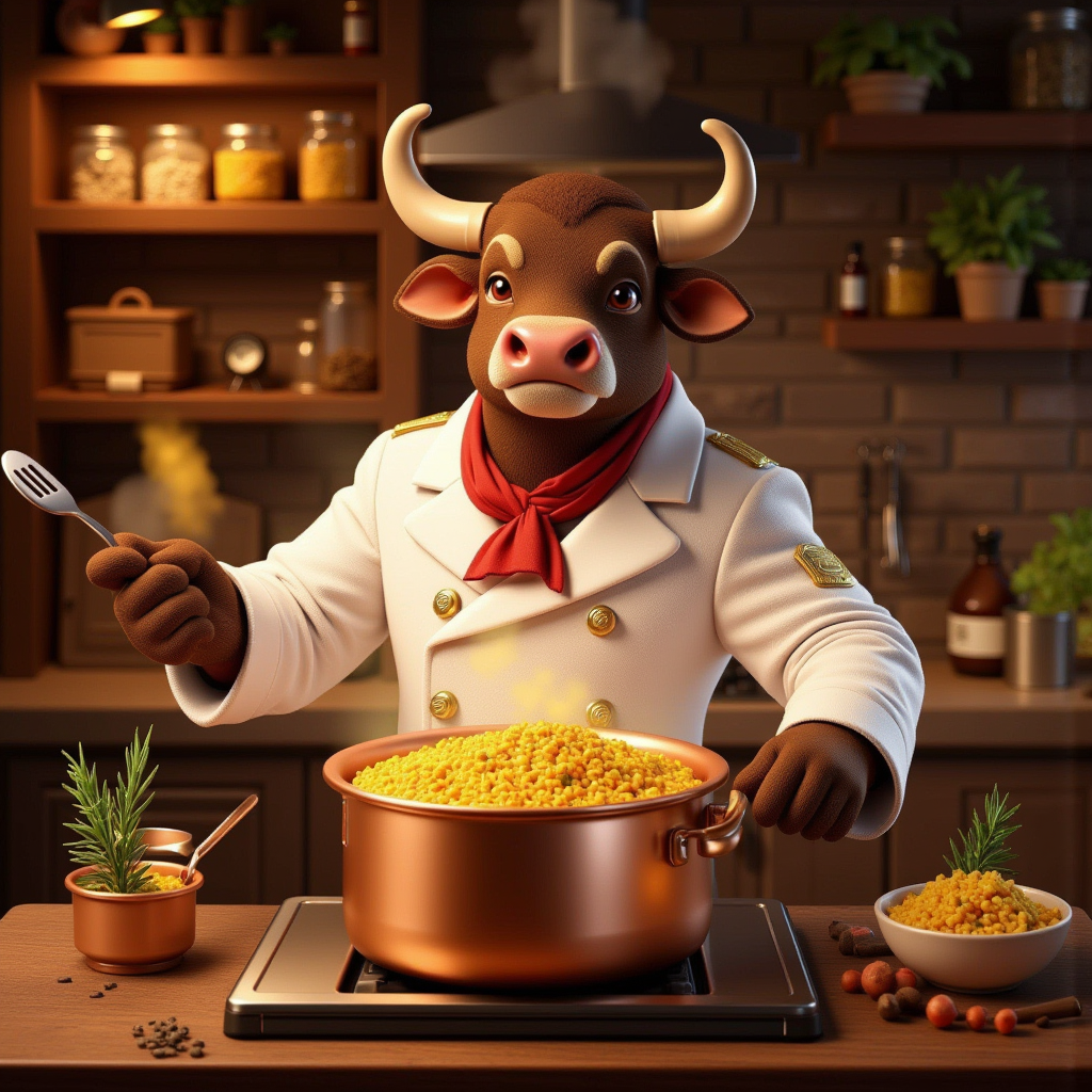 Bull Cooking Risotto| Krea