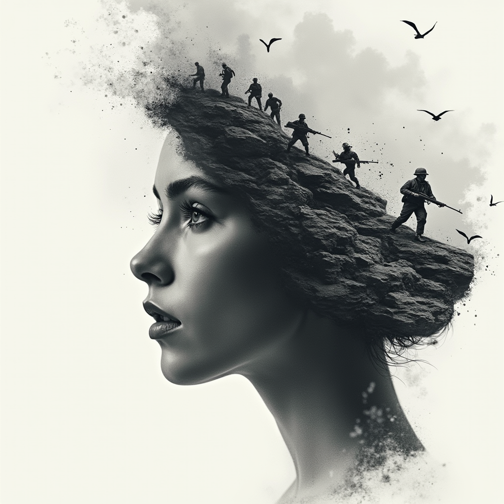 Woman in Battle Scene| Krea