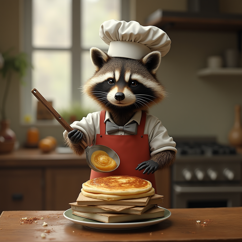 'Pancake Chef Raccoon'| Krea