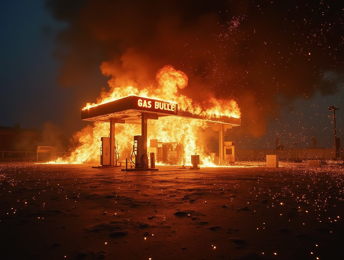 Gas Station Fire| Krea