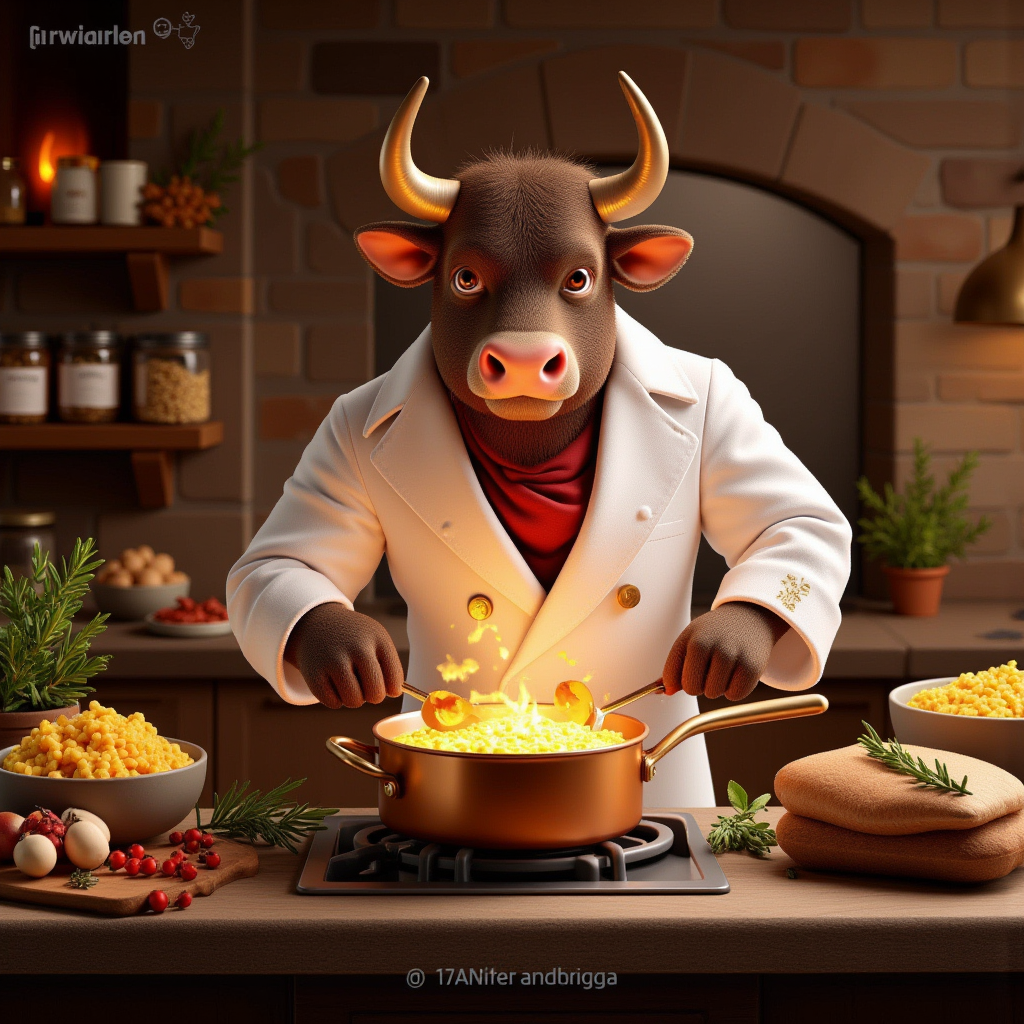 Bull Cooking Risotto| Krea