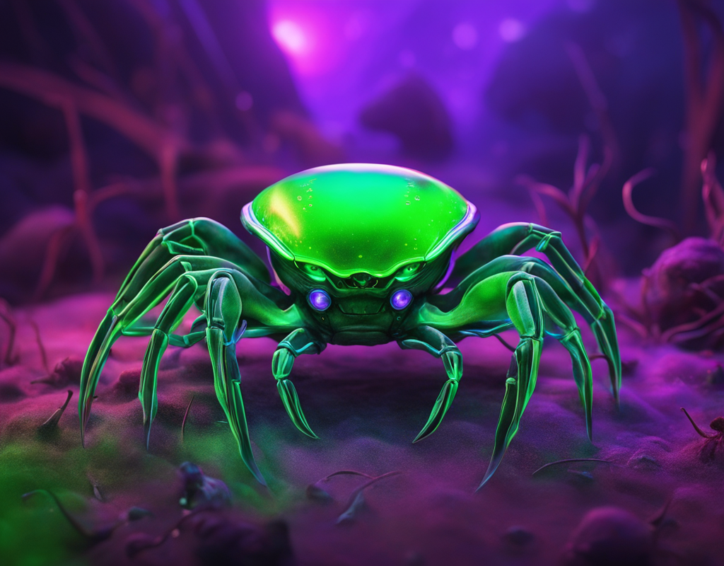 KREA AI - Fantasy Bioluminescent Ocean Crab, Hyper realistic...