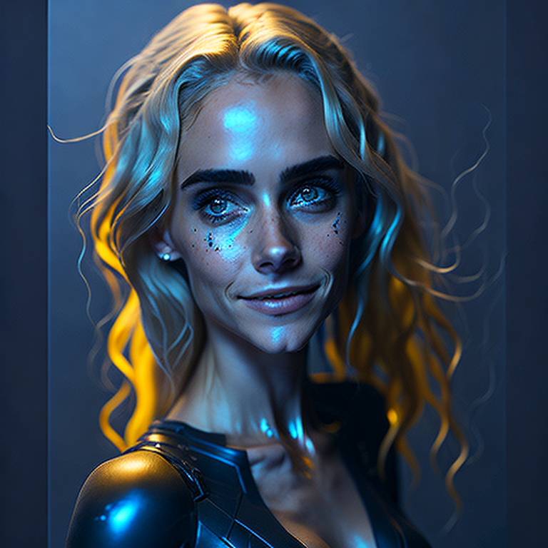 Krea Ai Emma Watson Cortana 8k Full Body Glowing Gold