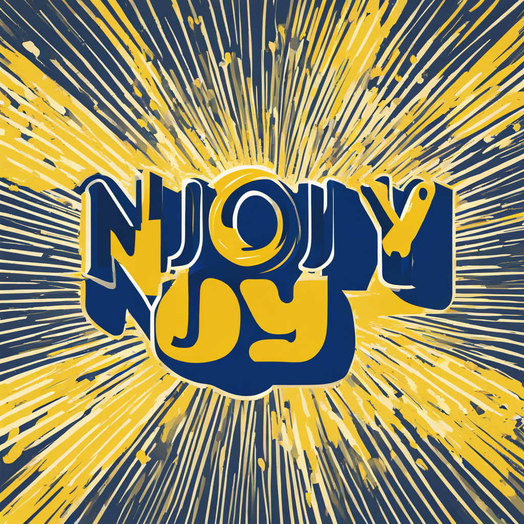 KREA AI - "njoy radio" , a company logo vector dark and blue...