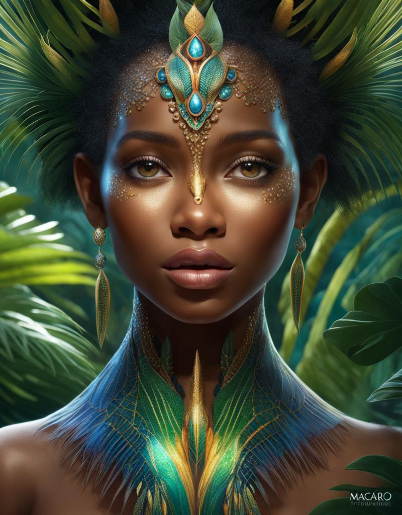 KREA AI - This magnificent half human creature with iridesce...