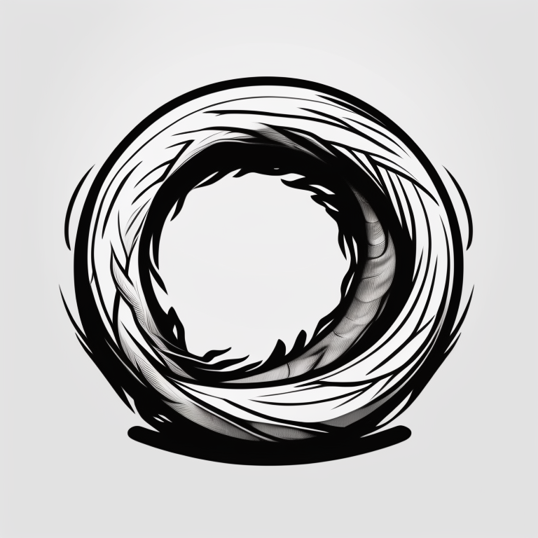 KREA AI - Ouroboros, a thin snake biting itself, in cirlce,