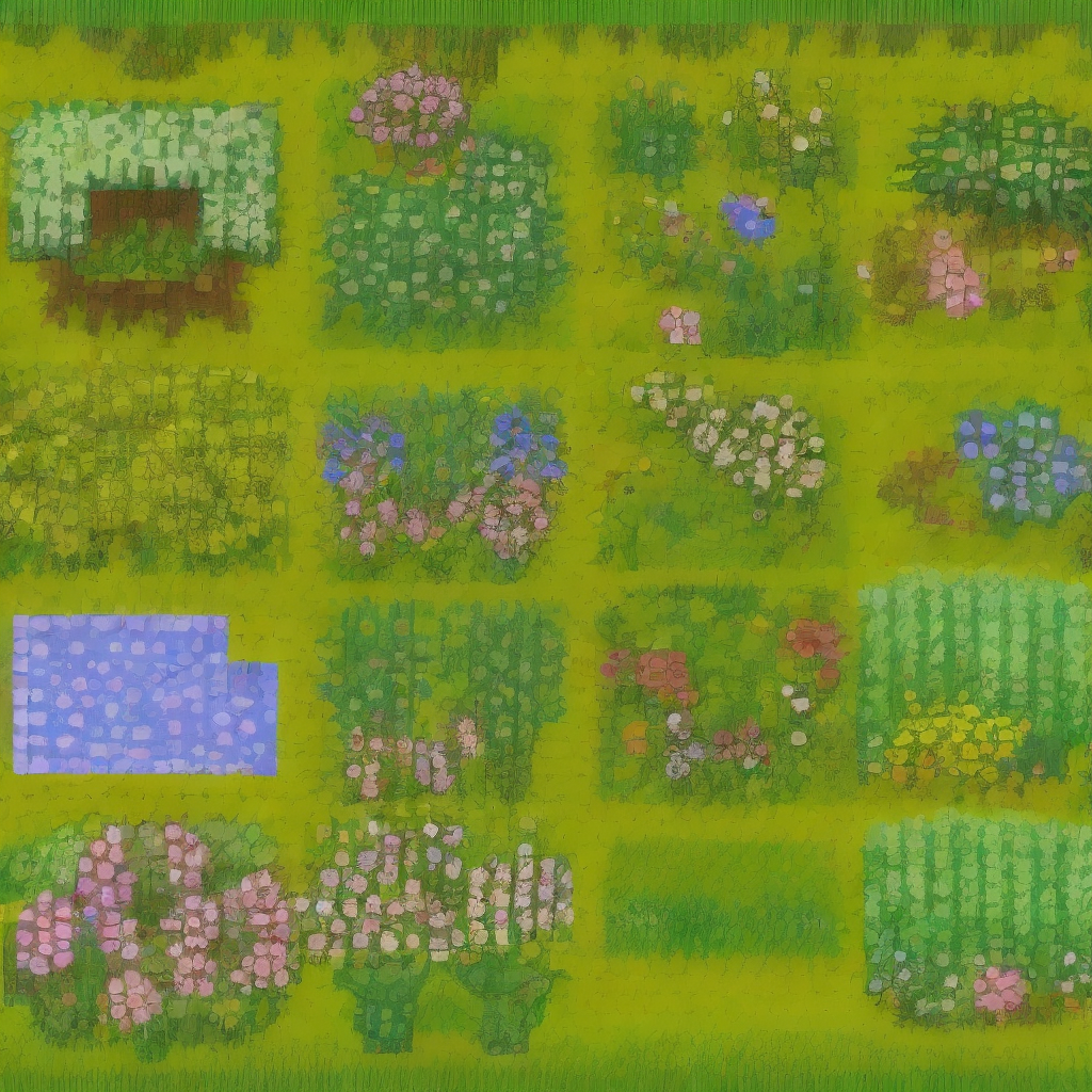 Krea Ai Game Sprite Sheets Of Garden Full Of Grass Tree Bu