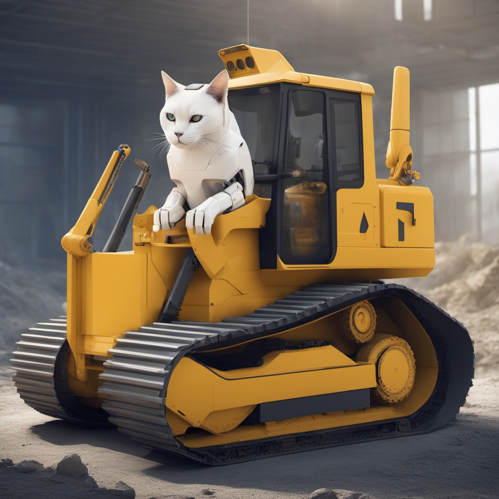 KREA AI - futuristic bulldozer where the cab is replaced wit...