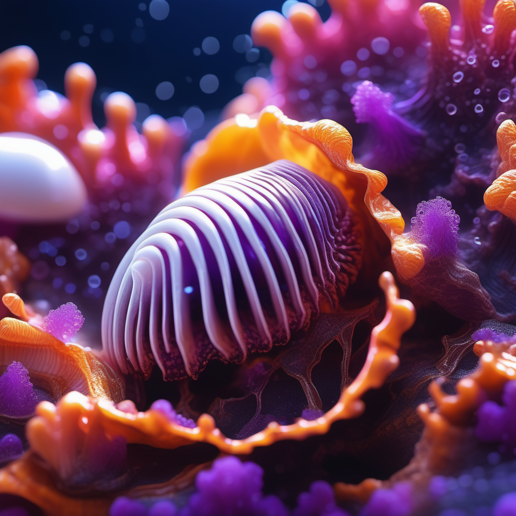 KREA AI - ultra detailed 3d rendering of a opened clam seash...