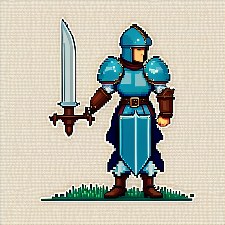 KREA AI - High quality pixel art of a medieval knight guard ...