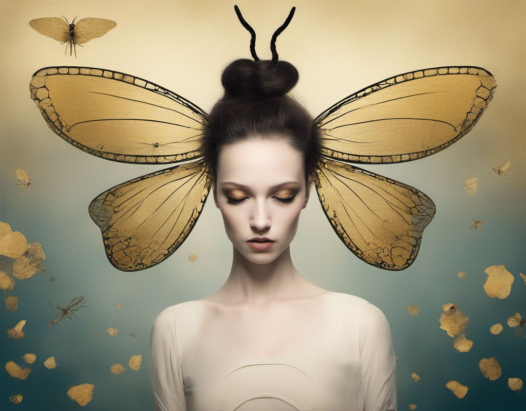 KREA AI - Create a fantastical scene with winged insects gol...