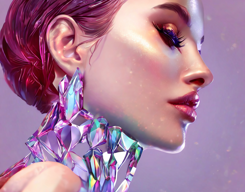 Krea Ai Image In Style Sks Girl Vamp Clear Crystal Irid