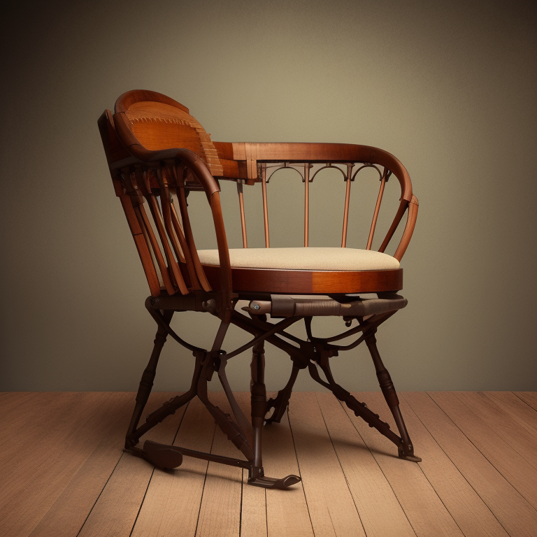 KREA AI - 1860s carte de visite photograph chair revolver si...