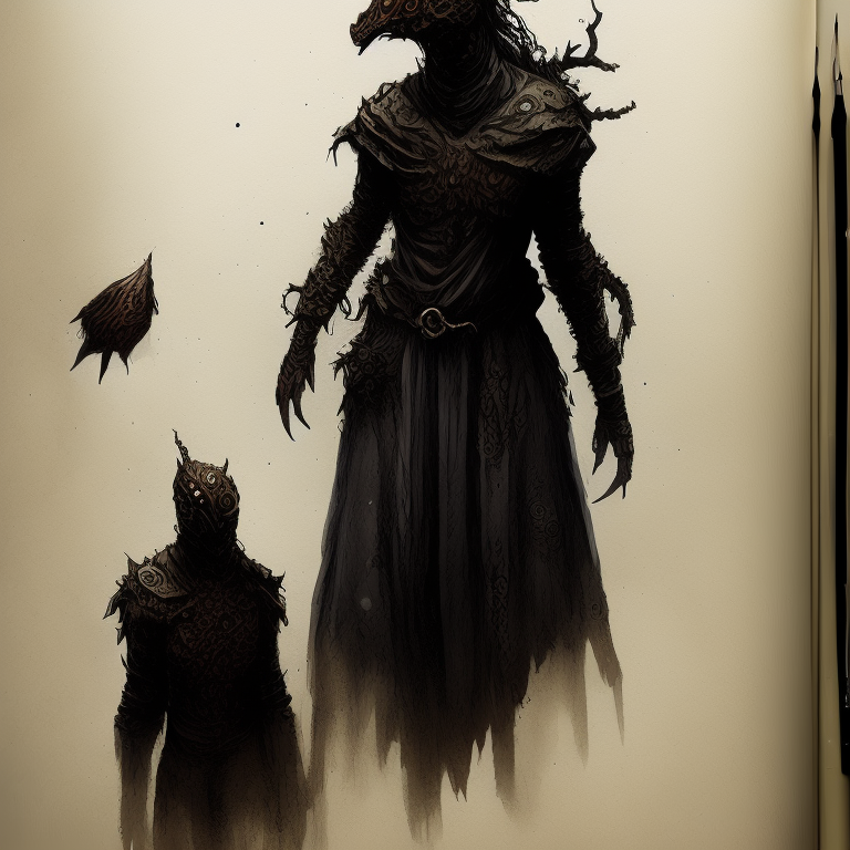 KREA AI - creature concept art. dark gritty fantasy style. g...