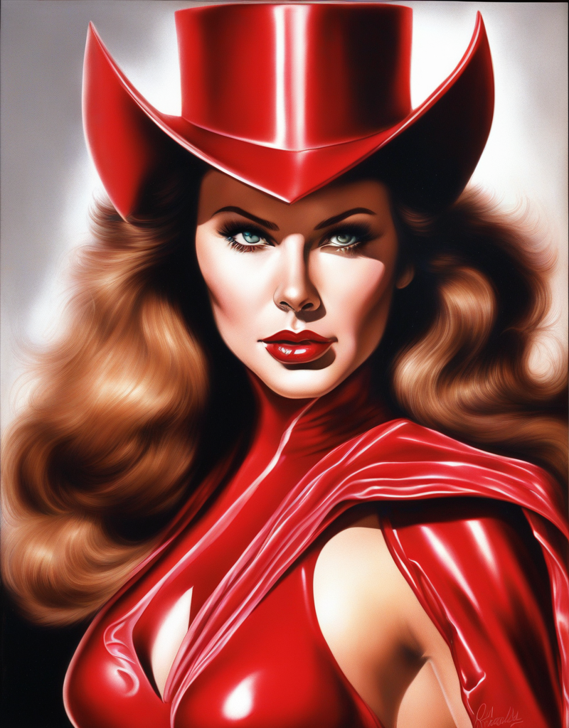 Krea Ai Airbrush Illustration Of Female Scarlet Witch Aka 