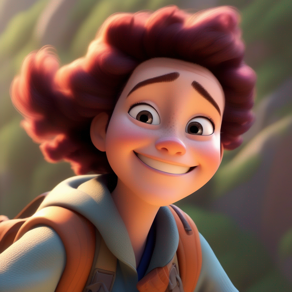 KREA AI - Close-up portrait of a Pixar-style female adventur...