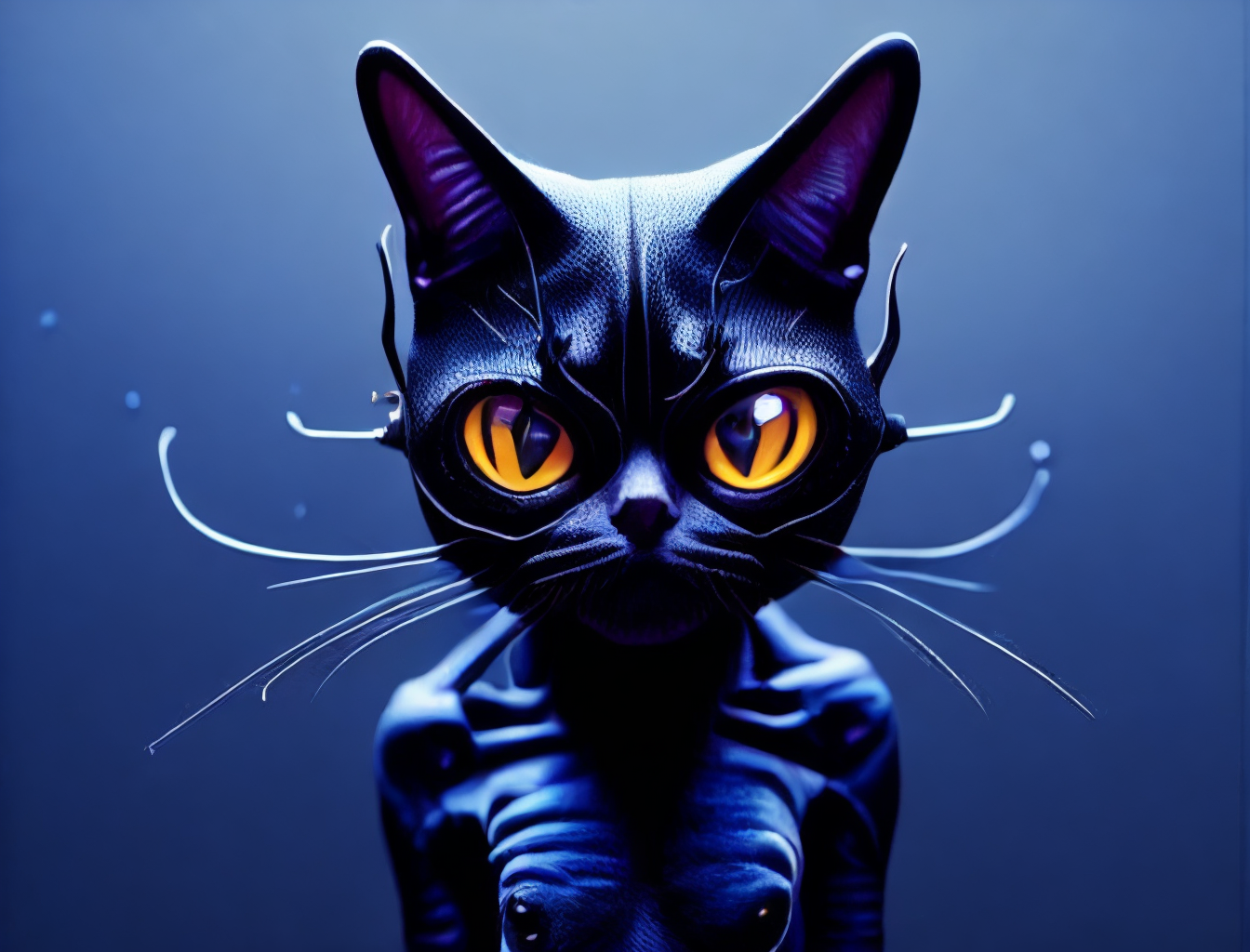 KREA AI - octrender, 8k, hyperreal, hr giger angry cat with...