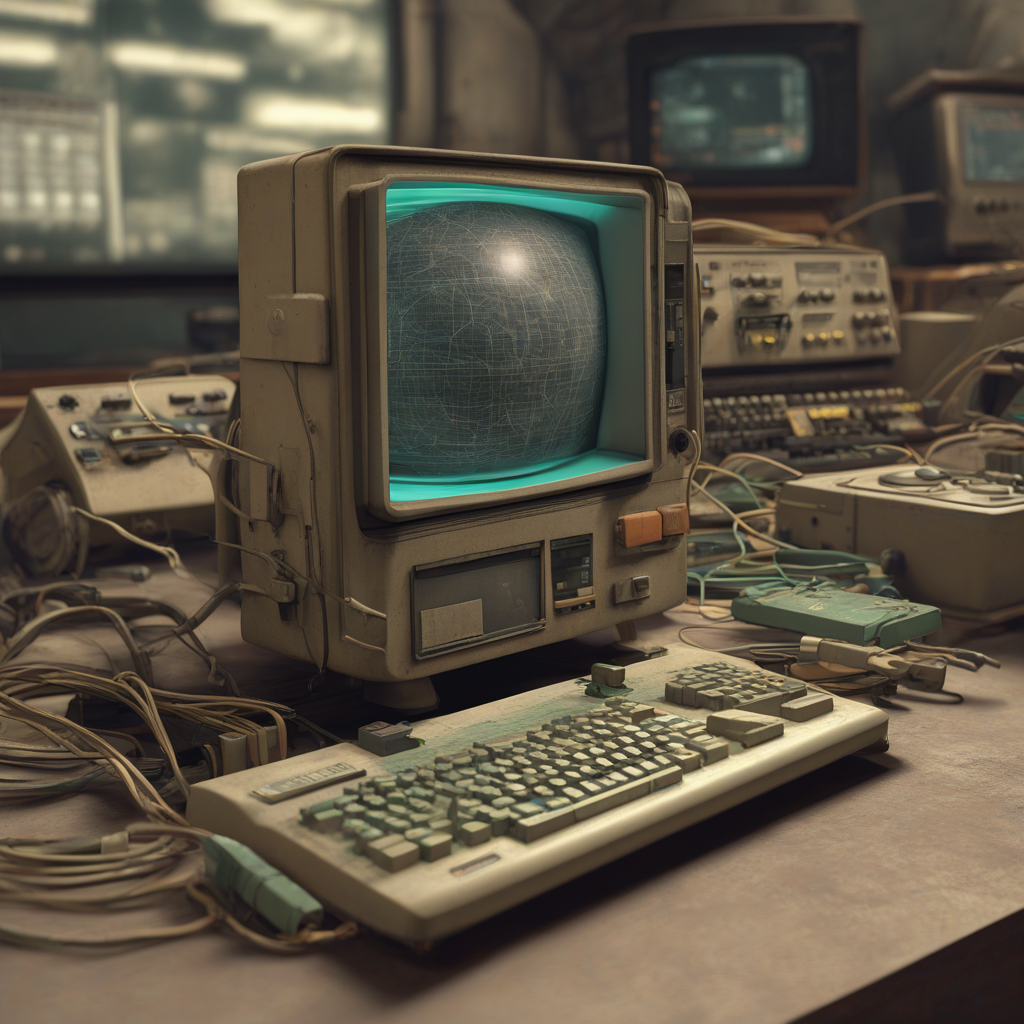 KREA AI - 3d eeg electro cap model antique computer videoga...