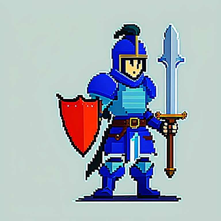 KREA AI - High quality pixel art of a medieval knight guard ...