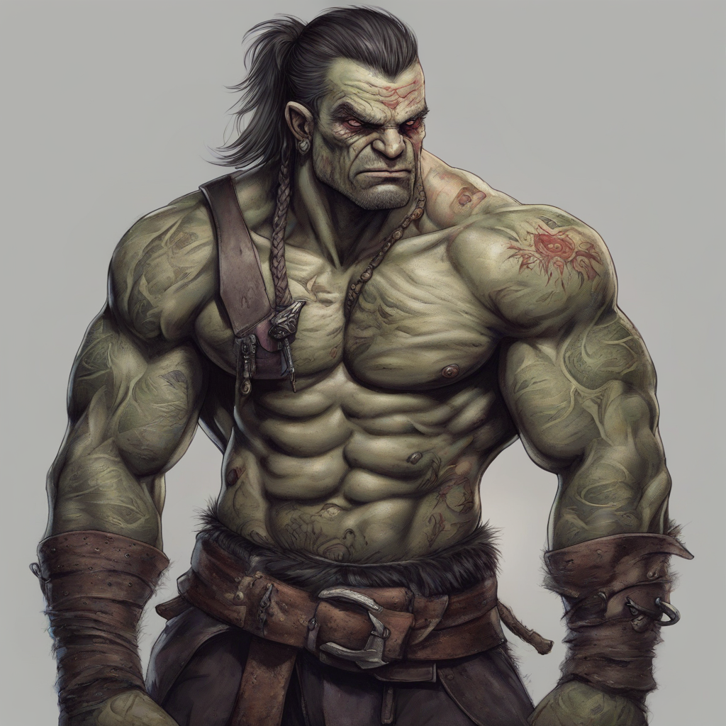 Krea Ai Fantasy Medieval Half Orc Groomed Cocky Legenda