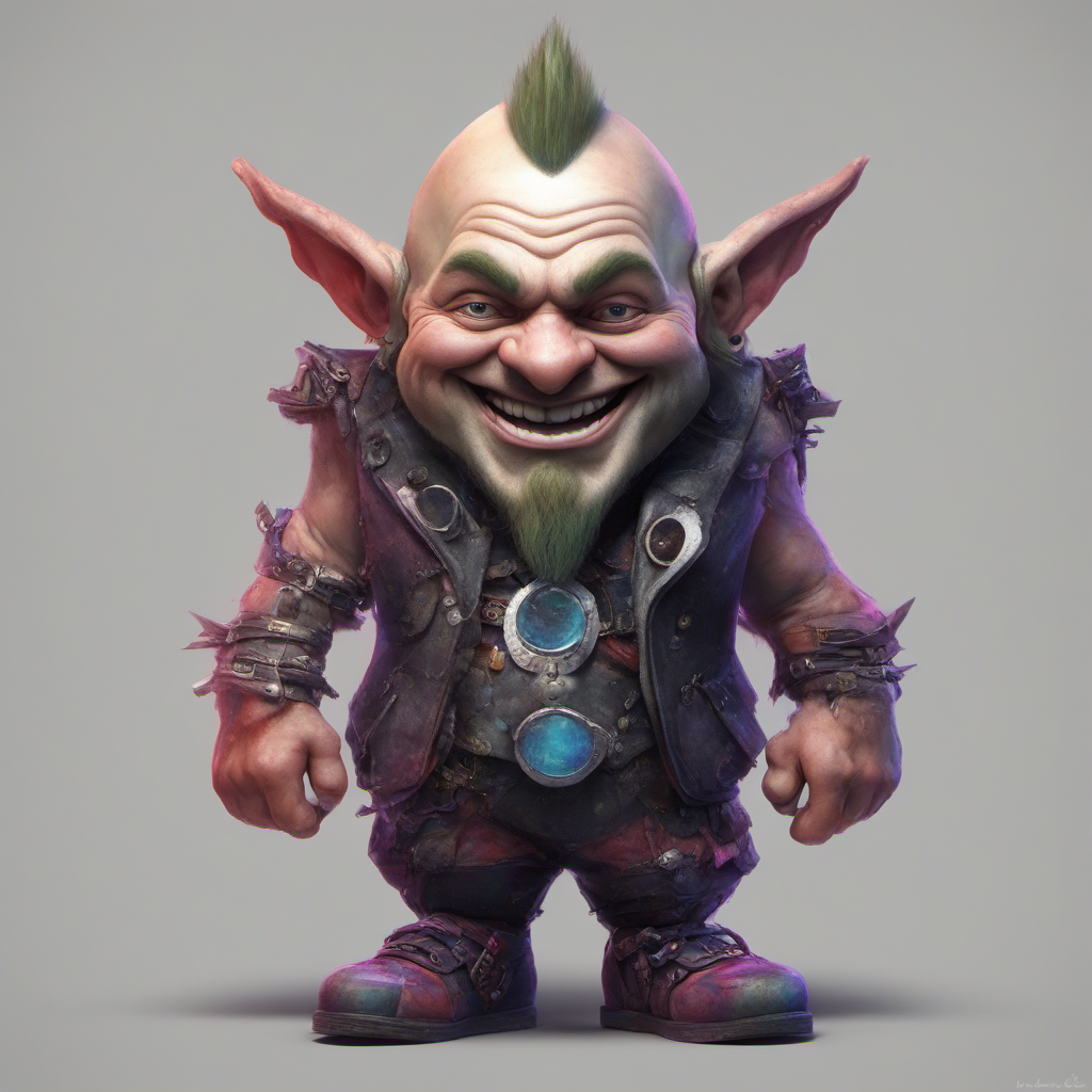 KREA AI - Punk Rock Dwarf with a huge ear-to-ear smile ((( s...