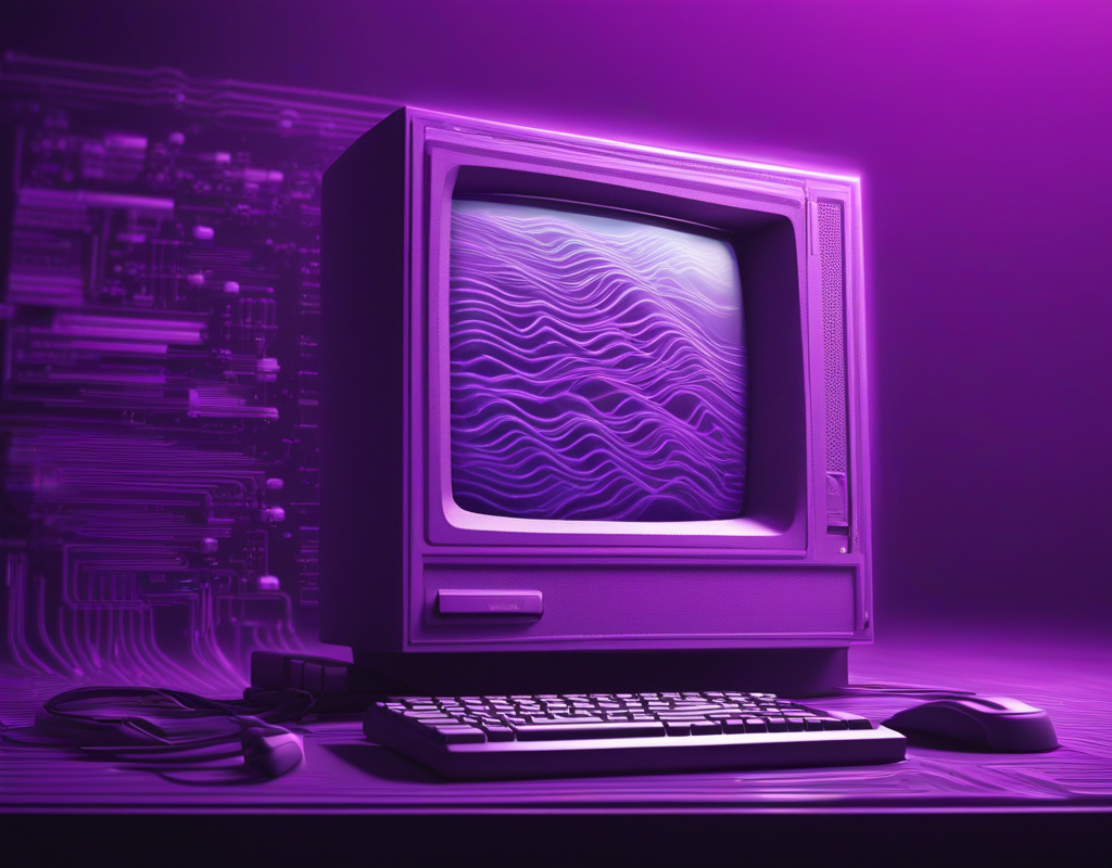 KREA AI - soviet retro computer graphic made of graphics man...