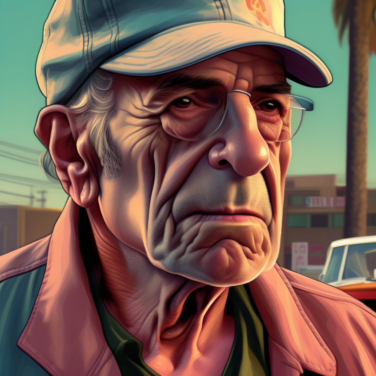 KREA AI - the protagonist of gta 6, ugly old man, grand thef...