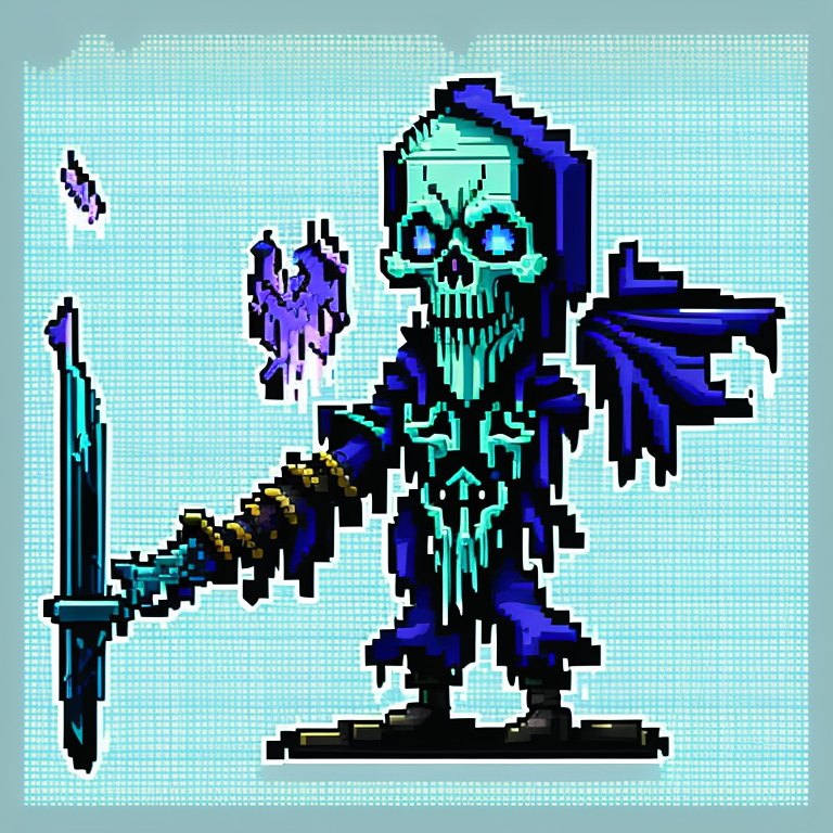 KREA AI - High quality pixel art of an undead lich Sprite Sh...