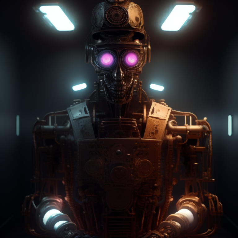 KREA AI - 3d rendered Robotically engineer Cyborg in a darkr...