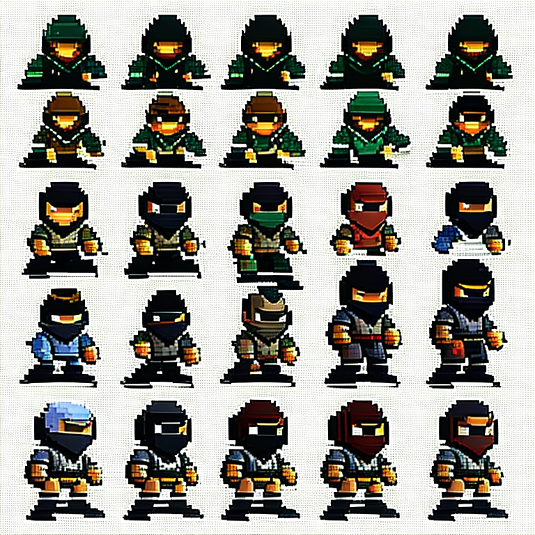 KREA AI - high quality resolution pixel art of a ninja prota...