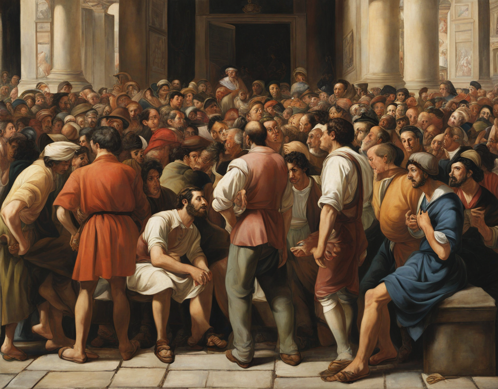 KREA AI - oil painting, high resolution, year 1225, crowd li...