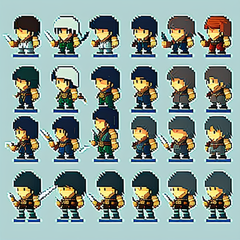 KREA AI - high quality pixel art of a ninja protagonist Spri...