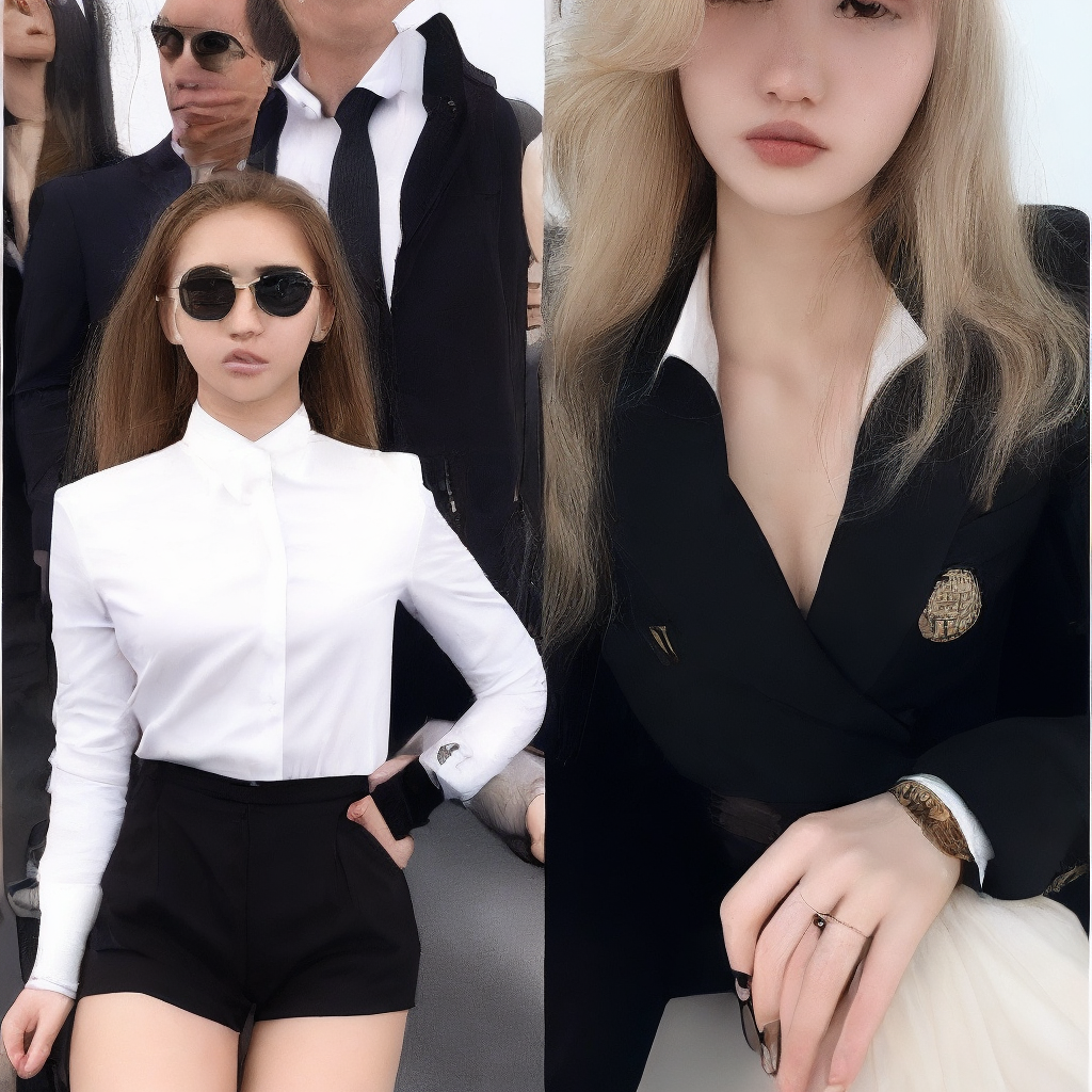 KREA AI - blonde Alina zagitova as mib agent in black suit w...