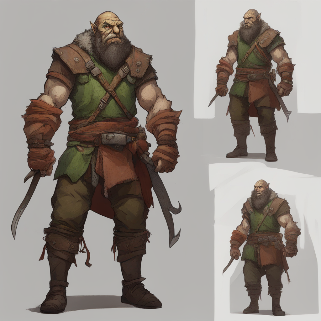 Krea Ai Medieval Half Orc Fancy Legendary Mercenary Rock