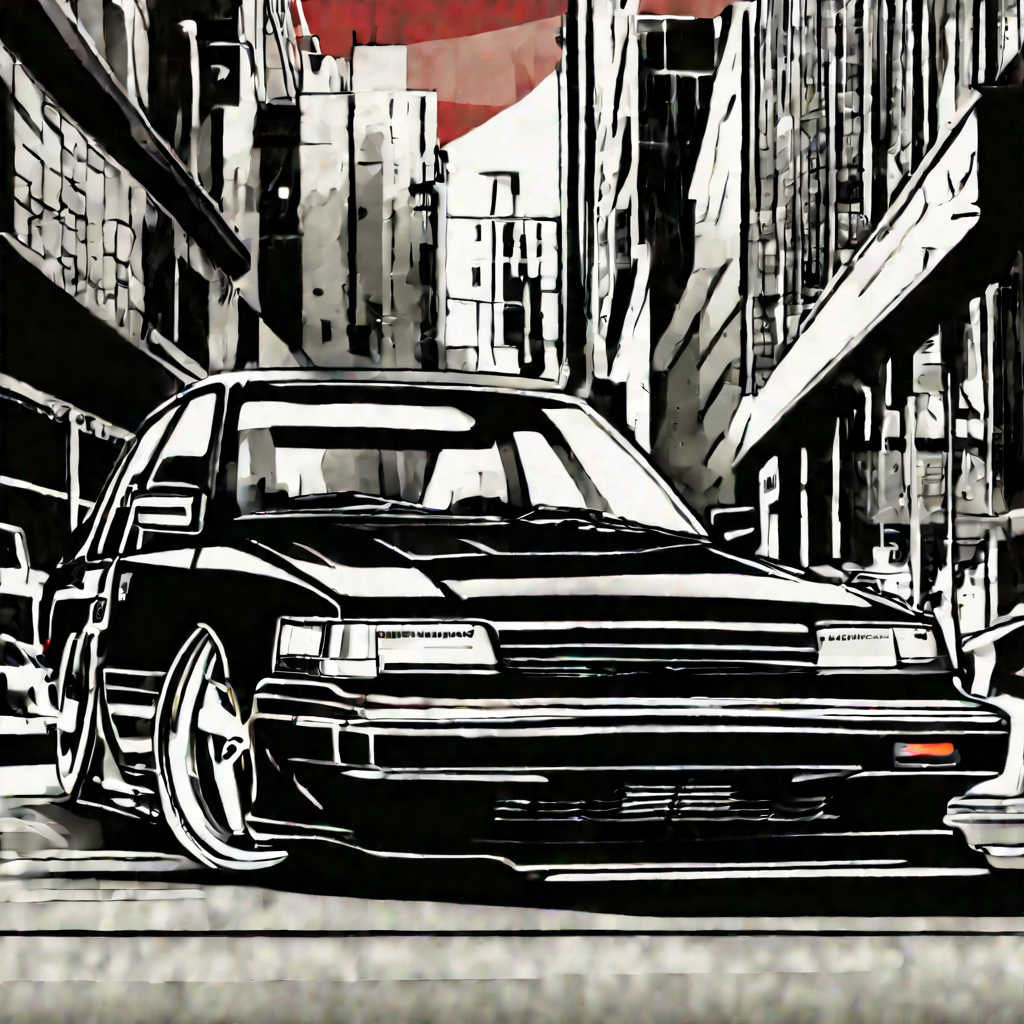 KREA AI - an image in style sks, 1988 nissan maxima car show...