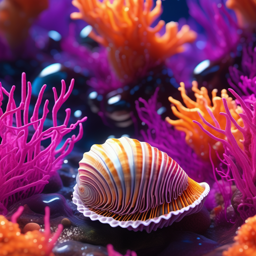 KREA AI - ultra detailed 3d rendering of a seashell oyster o...