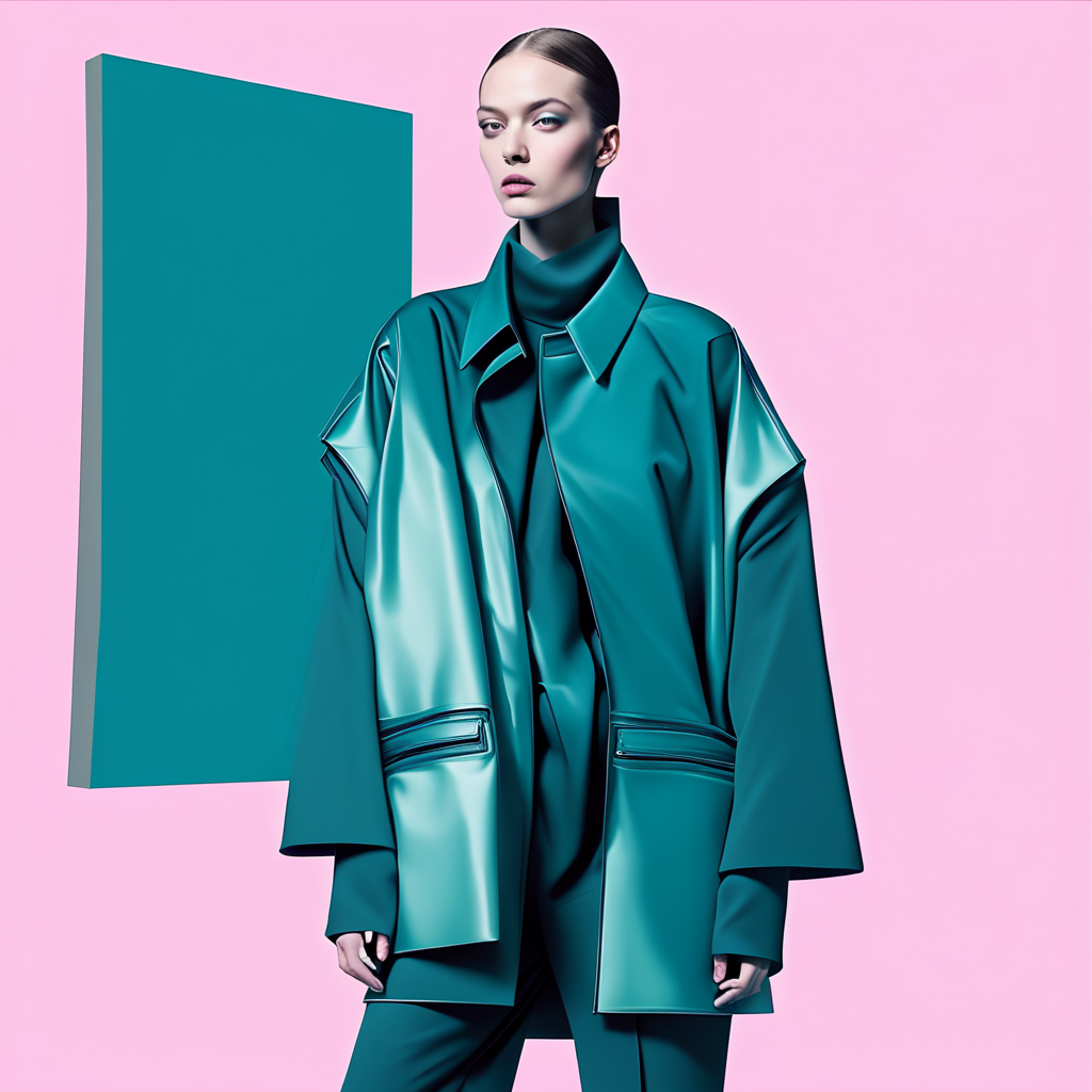 KREA AI - Capture a high-fashion model in oversized, structu...